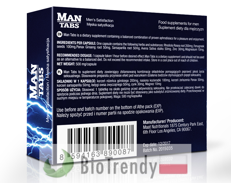 Man Tabs - tabletki na erekcję - BioTrendy